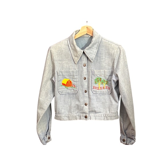 Unbranded | Jackets & Coats | Vintage Chambray Cropped Jacket Barn ...